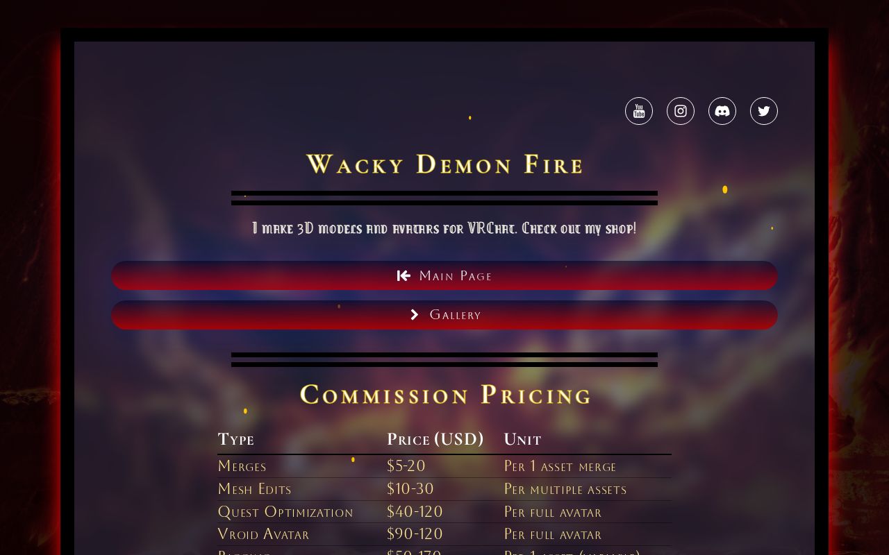 Wacky Demon Fire Comm Info